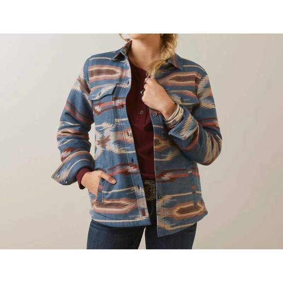 Ariat | Jackets & Coats | New Ariat Chimayo Shirt Jacket In Aztec Blue ...